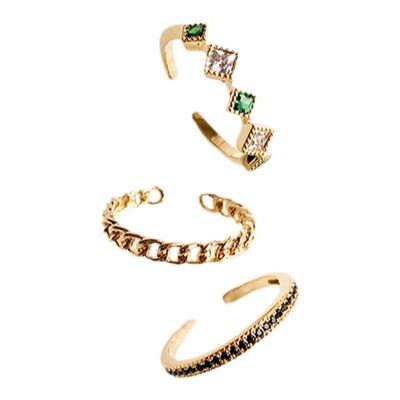 手店叠戴复古首饰极光三层戒指