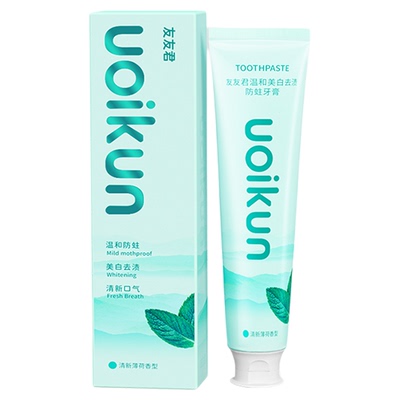 友友君牙膏含氟防蛀美白清新牙膏