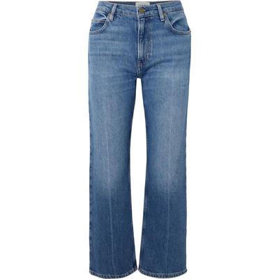 【折扣】FRAME女士高腰微喇蓝色牛仔裤