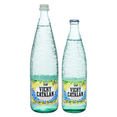 西班牙进口Vichy Catalan/威域气泡水天然含气矿泉水高端玻璃瓶1L