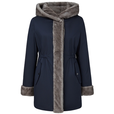 NAERSI娜尔思派克服矜贵水貂毛翻边2025年冬季新款女御寒外套