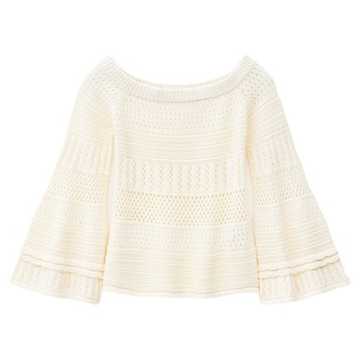 【限时7折】[杨采钰同款]bash春季法式浪漫镂空针织上衣1E25DAXI