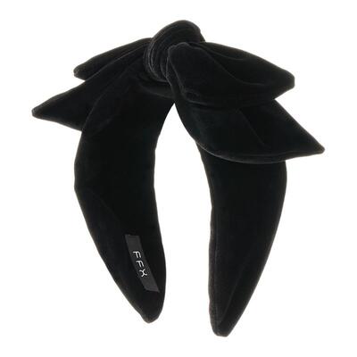 弗弗西FFX月影]高级感丝绒黑色百搭发箍蝴蝶结高颅顶头饰日常外戴