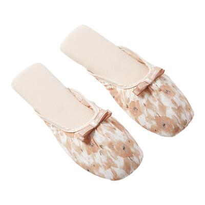 高档绸缎春夏室内家居拖鞋包头静音防滑防水软底全棉透气吸汗法式