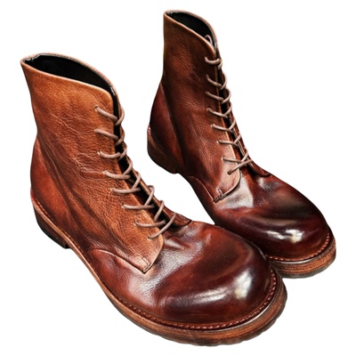 美式复古机车骑行靴时尚百搭圆头