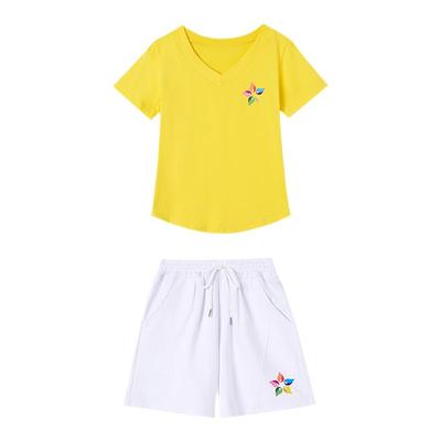 莫代尔棉广场舞套装短袖上衣夏季