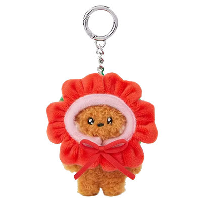 LINE FRIENDS布朗熊new minini flower花朵毛绒公仔挂件玩偶包挂
