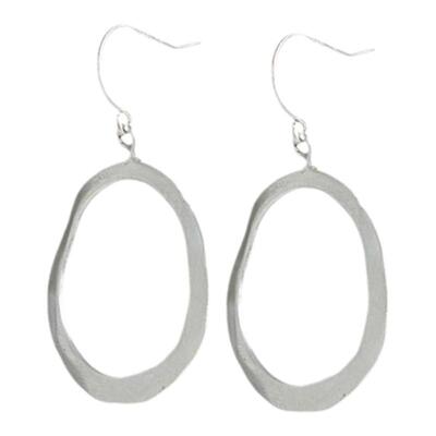 璇 Circe耳环 VIXTORM有机抽象风格S990银椭圆形大耳饰银色
