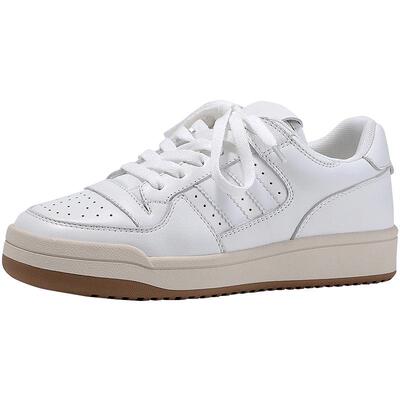 bellalily休闲厚底牛皮小白鞋