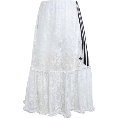 Adidas/阿迪达斯正品三叶草女士性感蕾丝经典时尚半身裙KD2288