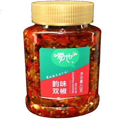 嗳也428g湖南特产双拼辣椒酱包邮