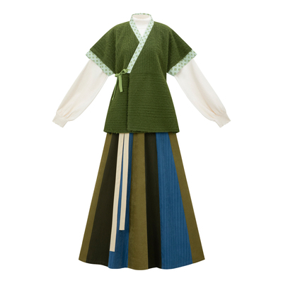 唐制毛呢半臂针织衫日常秋冬汉服