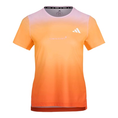 Adidas/阿迪达斯正品上海半程马拉松限定系列女经典短袖T恤KU5588