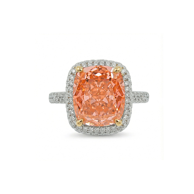 8ct温柔系帕帕拉恰粉橙色戒指