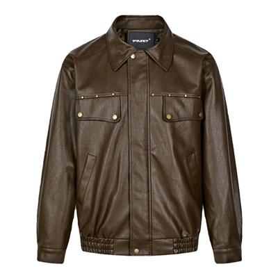 paset高级美式pu皮夹克