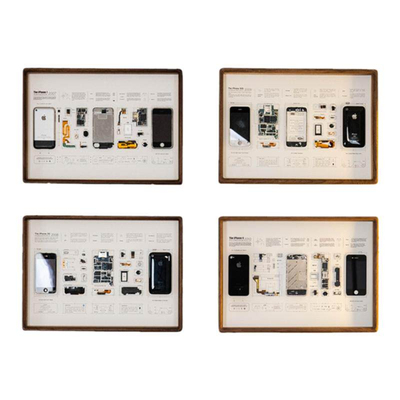 [小西设计所] iPhone1、3G、3Gs、4 书房装饰画实木框展示装裱画