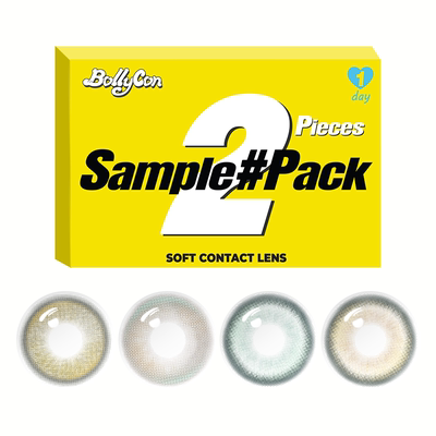 试用装 BOLLYCON美瞳日抛混血感cos莱琳青灰盐湖猫眼柠檬海2片装