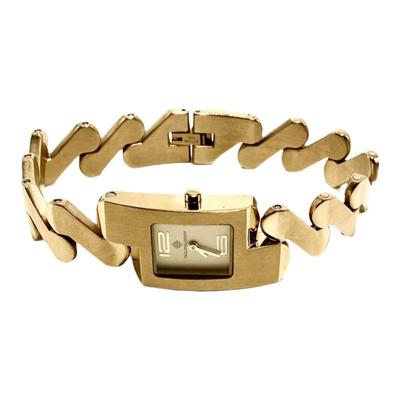 不掉色复古轻奢小金表女梯型设计