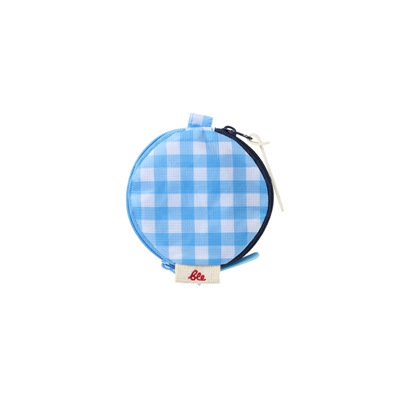 heymankids｜韩国beemymagic彩色格纹双面圆形零钱包双拉链旅行用