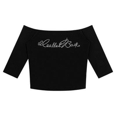 CalledBack一字肩五分袖T恤