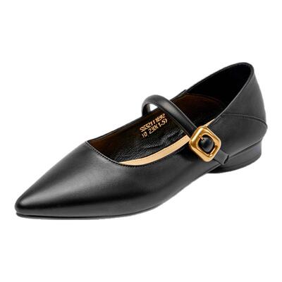 星期六尖头浅口低跟玛丽珍单鞋