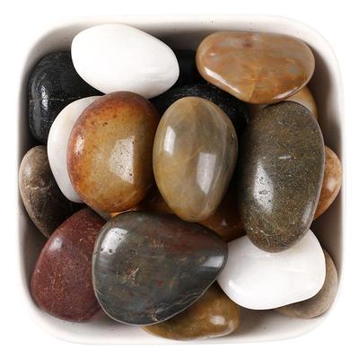 50斤天然鹅卵石白色五彩雨花石