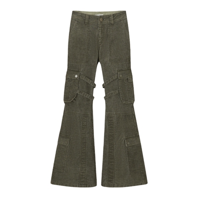 SLY 24冬季新品美拉德低腰微喇裤绑带休闲裤030HAZ31-0911