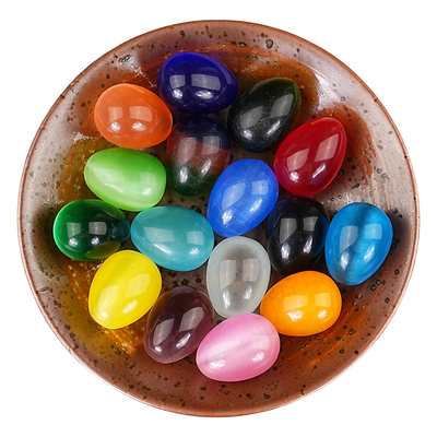 猫眼石滚石摆件鸟蛋造型diy手工材料东方金绿宝石水晶原石手把件