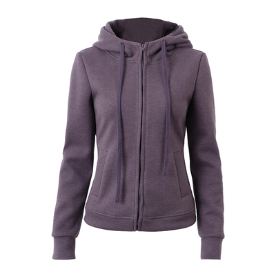 call it a day 灰色/紫色立领连帽正肩修身卫衣/微喇卫裤套装