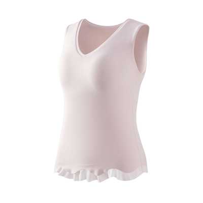 凡圣瑜伽服健身带胸垫一体杯优雅花边V领运动瑜伽背心FC15254