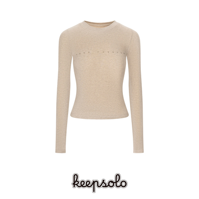 THEA买手店Keep solo 25秋冬新款圆领长袖T恤女修身显瘦打底衫