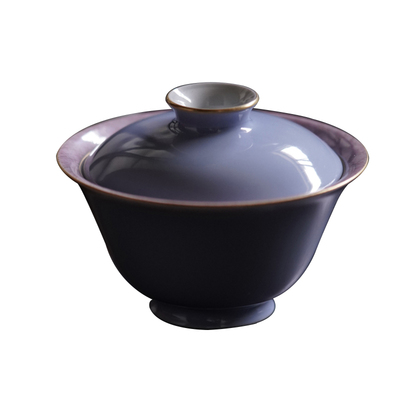 云山蓝碧桃盖碗【赋山堂官方】