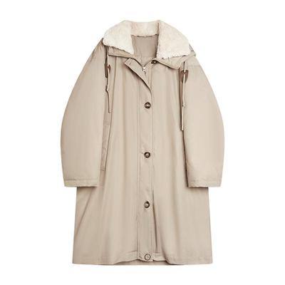 ELLE90白鸭绒毛领中长款羽绒服女2025冬季新款休闲保暖厚款外套