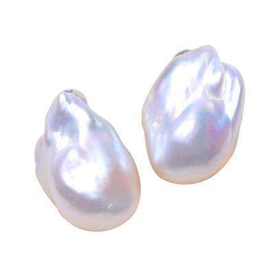 淡水巴洛克异形大巴珍珠耳钉 欧美个性复古不规则高光耳饰女EQG