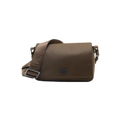 【自营】EMPORIO ARMANI/阿玛尼老鹰徽标翻盖式单肩斜挎包邮差包