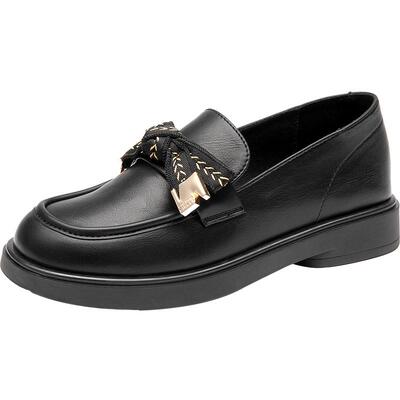 乐福鞋时尚洋气方跟圆头