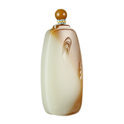 和田玉平安牌吊坠男款玉坠糖青白