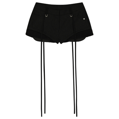 OJOS 25秋飘带设计低腰超短毛呢短裤5号店韩国设计师品牌代购