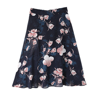 IHIMI海谧法式印花飘逸半身裙女