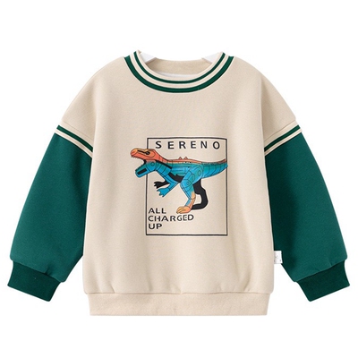 男童一体绒卫衣儿童半高领加绒