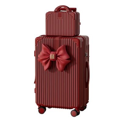 结婚行李箱陪嫁专用酒红色高级感