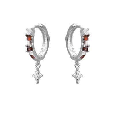 小众925纯银耳环养耳洞耳扣美拉德星星吊坠甜酷高级感镶钻耳饰