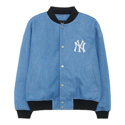 MLB官方 男女情侣美式学院风牛仔棒球外套宽松版秋季DKR01