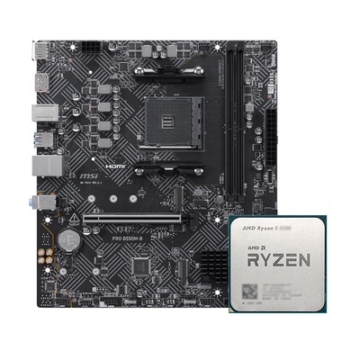 AMD锐龙R5 5500 5600X 5700X散片CPU影驰微星A520M/B550M主板套装
