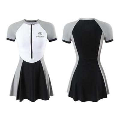 连体泳衣裙式泡温泉平角裤遮肚