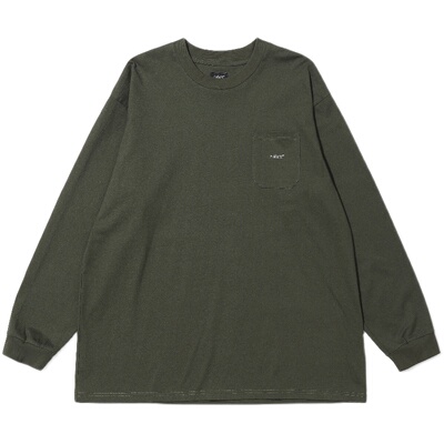 口袋长袖T恤TIRES宽松舒适基础