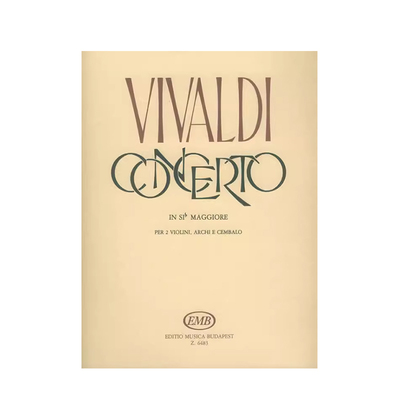 维瓦尔第 降B大调小提琴协奏曲RV524 附钢伴 布达佩斯原版乐谱书 Vivaldi Concerto in sib maggiore per 2 violini Z 6483