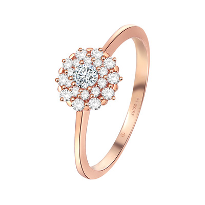 复古繁复山茶花18K戒指环