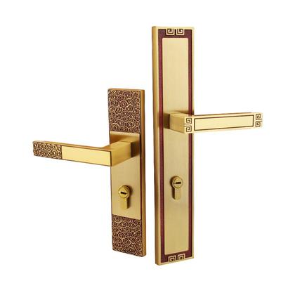 铜匠师纯铜新中式机械门锁