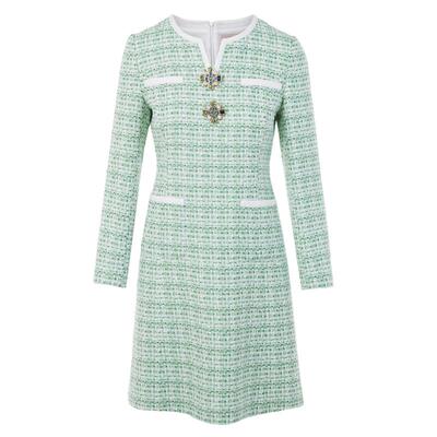 LIME莱茵粗花呢小香风连衣裙